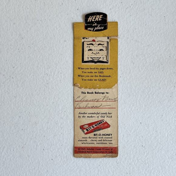 Kitchen | Vintage Bitohoney Old Nick Candy Bars Bookmark 1947 T72 ...